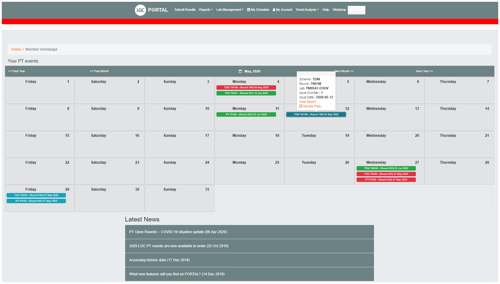 PORTAL | Proficiency Testing Reporting System | LGC Standards